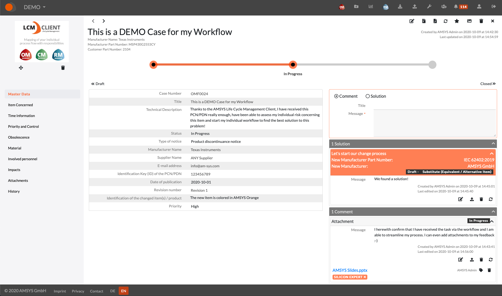 Life Cycle Management (LCM) Client - AMSYS