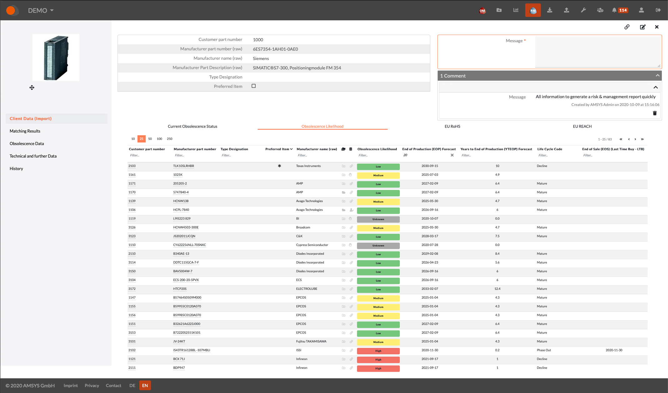 Life Cycle Management (LCM) Client - AMSYS
